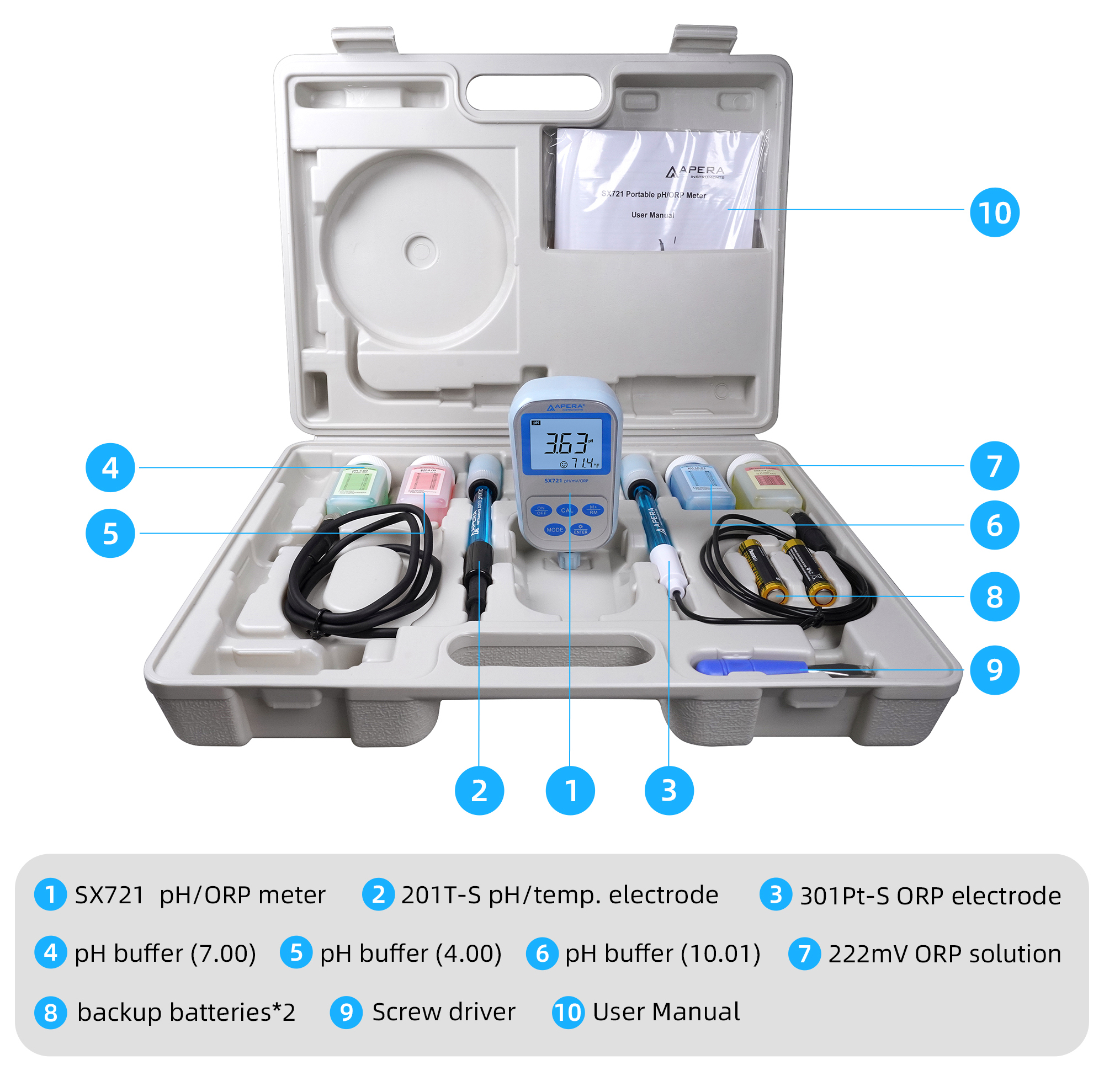Buy Apera Instruments AI463, SX721 Portable pH/ORP Meter Kit - Mega Depot Buy Apera Instruments AI463, SX721 Portable pH/ORP Meter Kit - Mega Depot