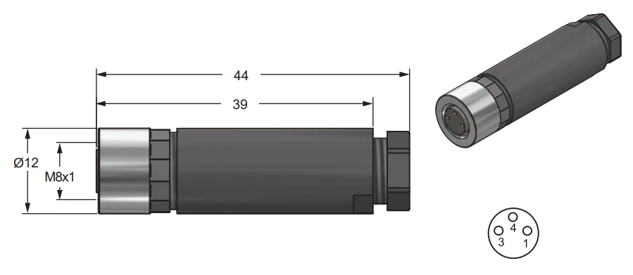 Buy Canfield Connector RC08B-F0F0330, 8mm Female Field Wireable ...
