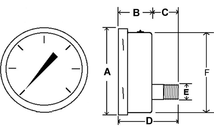 Buy PIC Gauges 6002-4RCC-GF, 6000 Series 6" Pressure Gauge, 0/30 PSI ...