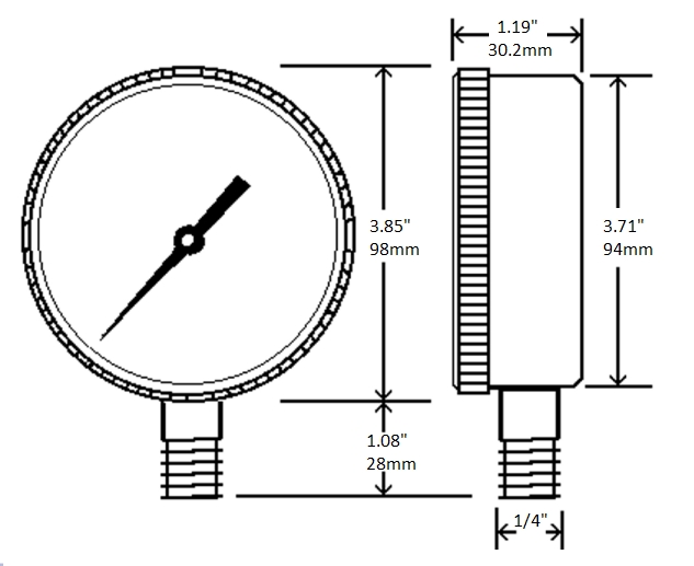 Buy PIC Gauges SPRINKLER-WATER, 3-1/2" Dial 0/300 PSI Sprinkler Gauge ...