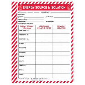 Buy Accuform FBKSS151, Bilingual Energy Source & Isolation Form - Mega ...
