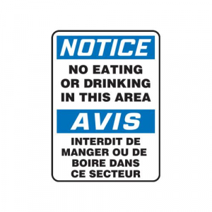 Buy Accuform FBMGNF806XV10, Bilingual OSHA Safety Sign "No Eating ...