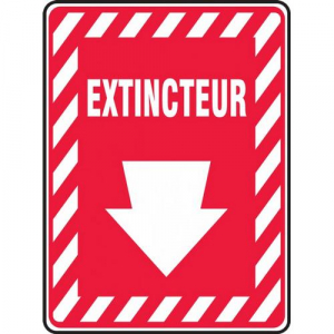 Buy Accuform FRMFXG908VS, French Sign "Extincteur" & Down Arrow Symbol ...