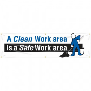 Buy Accuform MBR400, Banner "A Clean Work Area - is a Safe Work Area ...