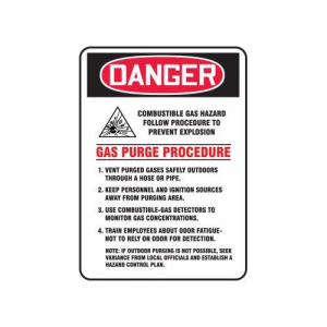 Buy Accuform MCHL277VA10, Safety Sign "Combustible Gas Hazard Follow ...