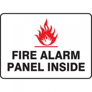Buy Accuform MEXG516VP, Sign "Fire Alarm Panel Inside" & Fire Symbol ...