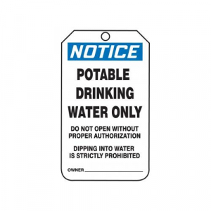 Buy Accuform MNT246PTM, OSHA Safety Tag "Potable Drinking Water Only ...