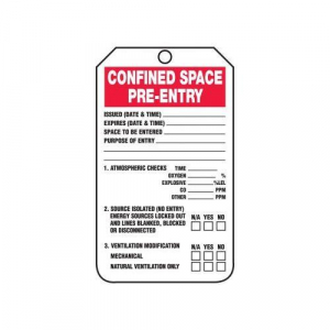 Buy Accuform TCS327PTM, Status Safety Tag "Confined Space Pre- Entry ...