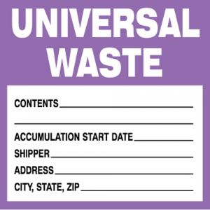Buy Brady 121437, 6" x 6" Vinyl Universal Waste Sign - Mega Depot