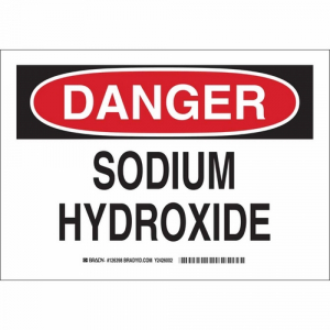 Buy Brady 126397, 7" x 10" Polystyrene Danger Sodium Hydroxide Sign ...