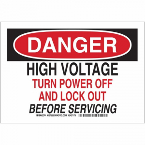 Buy Brady 127554, High Voltage Turn Power Off & Lock... Sign - Mega Depot