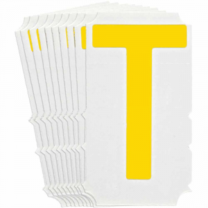 Buy Brady 5150P-T, Label, Letter "T", Yellow Gothic Font Quik-Align ...