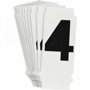 Buy Brady 8200P-4, Label, Number "4" Black Helvetica Font Quik-Align ...