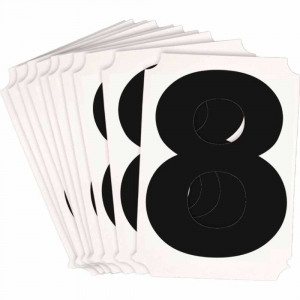 Buy Brady 8220P-8, Label, Number "8" Black Helvetica Quik-Align - Mega ...