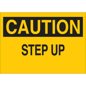 Buy Brady 85092, Caution Step Down Sign, Black on Yellow - Mega Depot