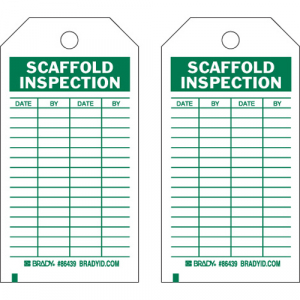 Buy Brady 86676, Material Control Tag: Scaffold Inspection - Mega Depot