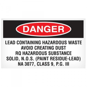 Buy GHS Safety AB5001, Label "Danger - Lead Containing Hazardous Waste ...
