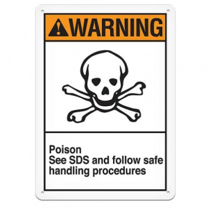Buy GHS Safety ANS2004V, Adhesive Vinyl Safety Sign "Warning Poison See ...