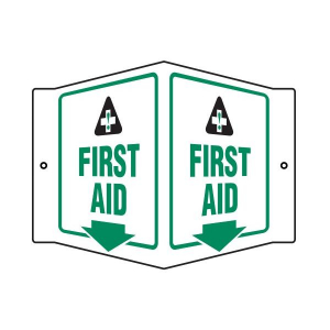 Buy GHS Safety DFS142P, Projected Sign "First Aid", 5" x 6", Tent Style ...