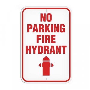 Buy GHS Safety PSS1025R, Parking Sign "No Parking Fire Hydrant" - Mega ...