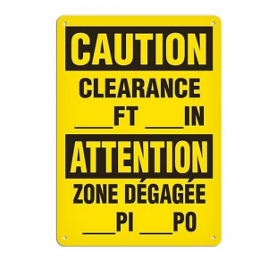 Buy GHS Safety SC6010V, Caution Sign "Clearance FT IN" 14" x 20 ...