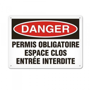 Buy GHS Safety SSF1085V, Danger Sign "Permis Obligatoire" 10" x 14" Vyn ...