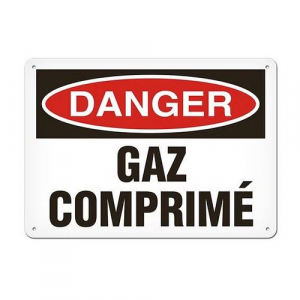 Buy GHS Safety SCF1133V, Danger Sign "Gaz Comprime" 14" x 20" VynMark ...