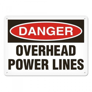 Buy GHS Safety SC1166AL, Sign Danger "Overhead Power Lines", 14" x 20 ...