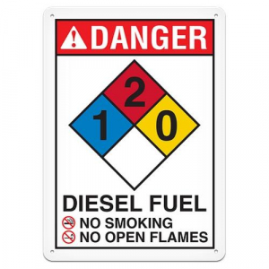 Buy GHS Safety SS4500V, Safety Sign Danger "Diesel Fuel", 10" x 14 ...
