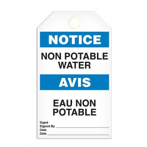 Buy GHS Safety TG7024PT, Notice Tag "Non Potable Water", Poly Tag ...