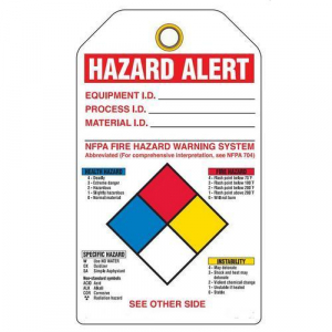 Buy GHS Safety TG8026PT, Hazardous Material Tags NFPA "Hazard Alert ...