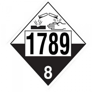 Buy GHS Safety TT800PS1789, 10.75" x 10.75" Placard, Hydrochloric Acid ...