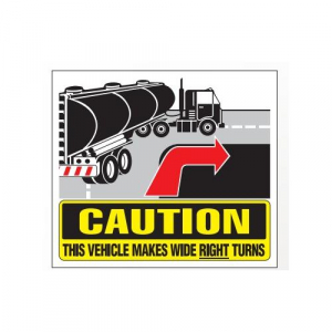 Buy GHS Safety WT1592, Caution Tag "This Vehicle Makes Wide Right Turns ...