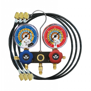 Buy Mastercool 93524-TP, 2-Way Manifold Gauge Set, 24" Hoses - Mega Depot