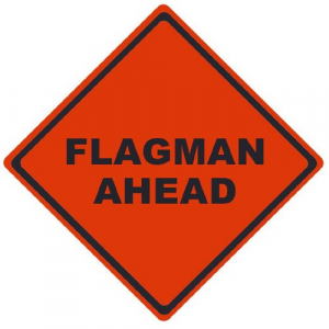Buy NMC RUM3607, Traffic Sign "Flagman Ahead", 36" x 36", Mesh Material ...