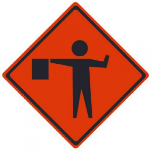 Buy NMC RUMR4808, Traffic Sign "Flagman Symbol Ahead" 48" x 48" - Mega ...