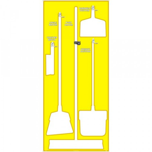 Buy NMC SB108AL, Janitorial Shadow Board, Yellow/White, Aluminum 30" x ...