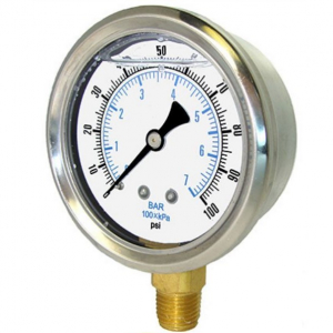 Buy PIC Gauges 201L-208P, 2" Liquid Filled Pressure Gauge, 0/3000 PSI ...
