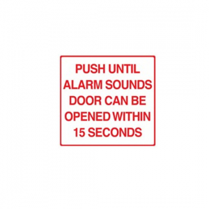 Buy Rutherford Controls BC1P, Sign "Push Until Alarm Sounds Door Can ...