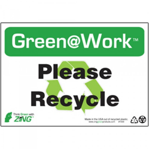 Buy Zing Green Products 1009, Green at Work "Please Recycle" Plastic ...