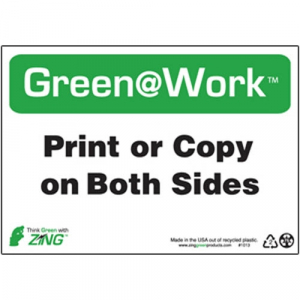 Buy Zing Green Products 1013, Green at Work Sign "Print Or Copy On Bot ...