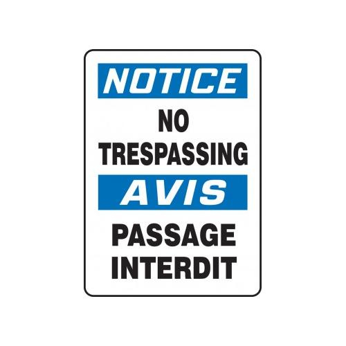 Buy Accuform FBMATR806VS10, Bilingual Notice Safety Sign "No ...
