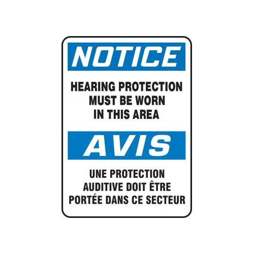 Buy Accuform FBMPPA808VP10, Bilingual French Sign "Hearing Protection ...