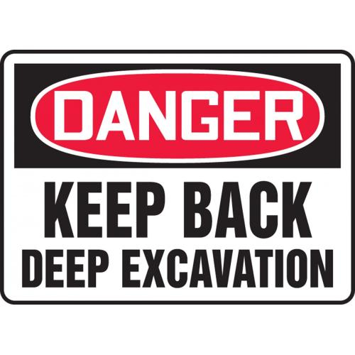 Buy Accuform MEQM110XP, Sign "Danger Keep Back Deep Excavation" - Mega ...