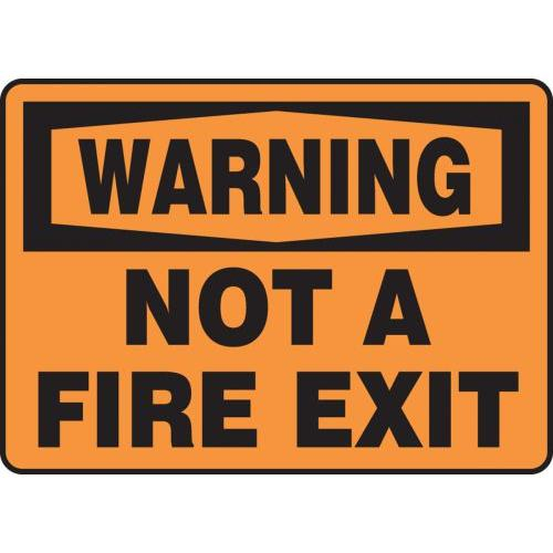 Buy Accuform MEXT300XF10, 10" x 14" Safety Sign "Not A Fire Exit ...