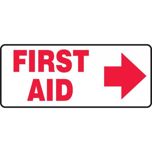 Buy Accuform MFSD585VP, Plastic Sign "First Aid" & Right Arrow Symbol ...