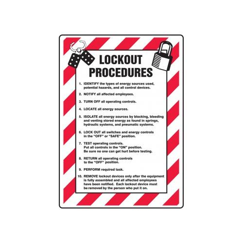 Buy Accuform MLKT505XL, 14" x 10" Safety Sign "Lockout Procedures List ...