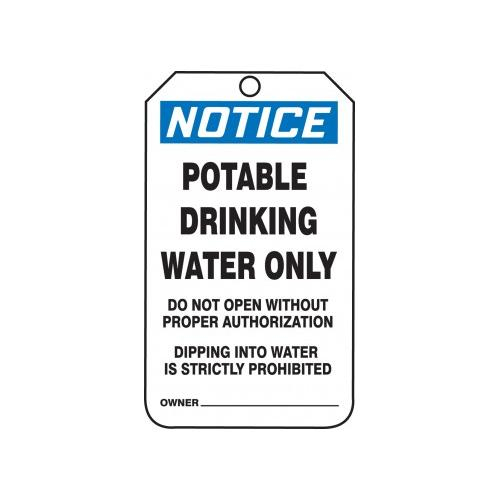 Buy Accuform MNT246PTM, OSHA Safety Tag "Potable Drinking Water Only ...