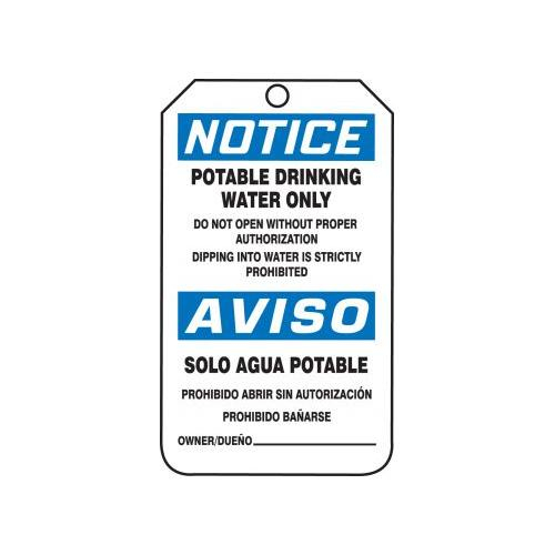 Buy Accuform SBMNT246PTP, OSHA Safety Tag "Potable Drinking Water Only ...
