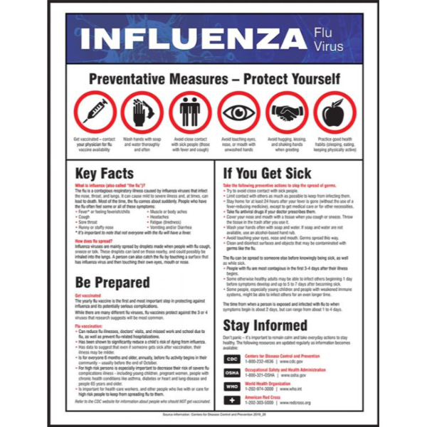 Buy Accuform SP124498, Safety Poster "Influenza Flu Virus", 22" x 17 ...